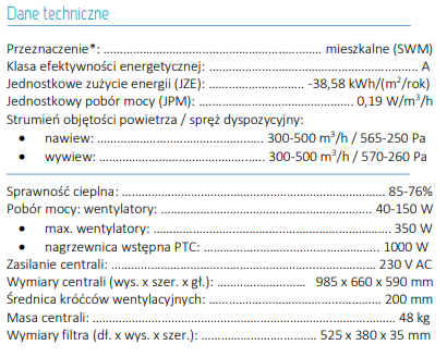 MISTRAL HOME – WYMIENNIK ENTALPICZNY Z ODZYSKIEM CIEPŁA I WILGOCI